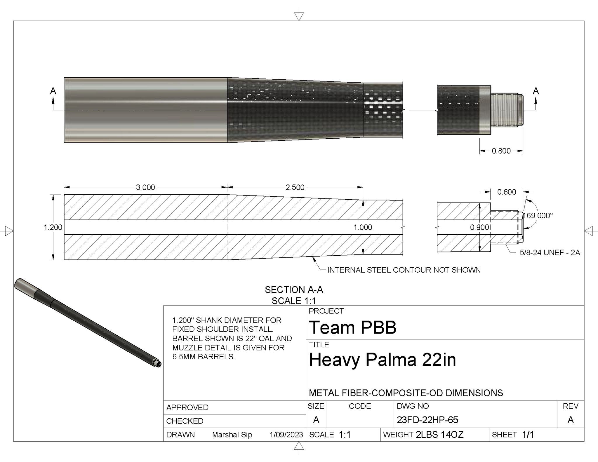 BAT Machine - Fixed Shoulder - Prefit Barrels
